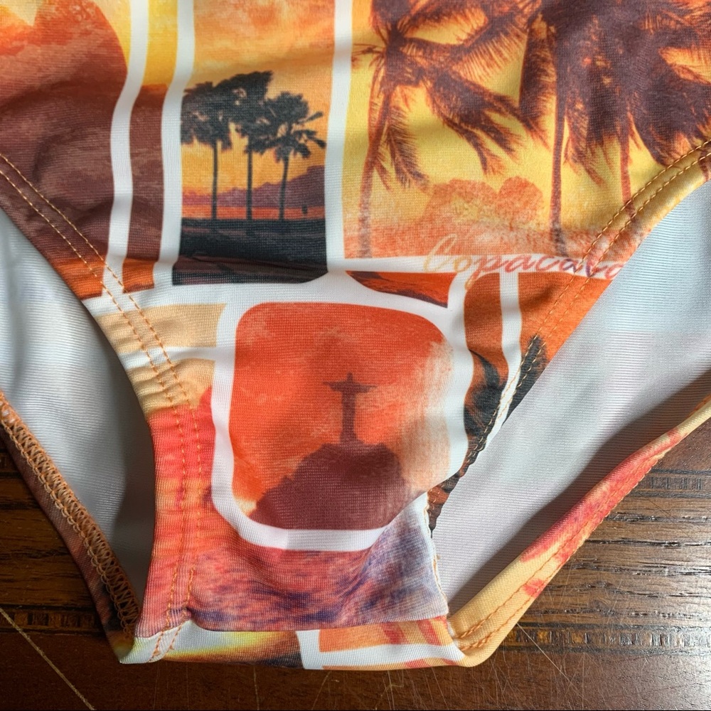 Carioca Brazilian Copa Scenic Swim Sunga Bottoms - Gem